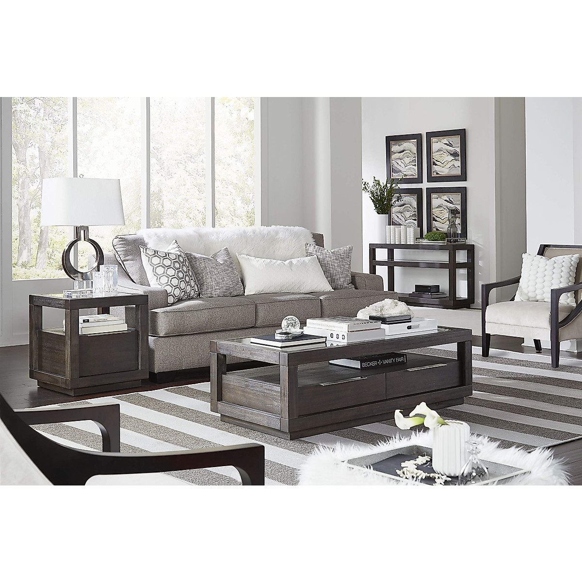 Modus Oxford Coffee Table with 2-Drawer, Basalt Grey