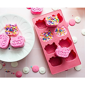 Sanrio Hello Kitty Hearts Flexible Silicone Ice Cube Tray In Character Shapes | Reusable Ice Mold For Freezer | Makes 8 Cubes