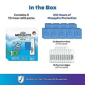 Thermacell Mosquito Repellent Refills; Compatible with Any Fuel-Powered Thermacell Repeller; Highly Effective, Long Lasting, No Spray, No Scent, No Mess; 15 Foot Zone of Mosquito Protection