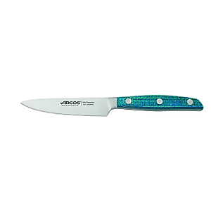 Arcos Series Brooklyn-Paring Knife Nitrum Forged Stainless Steel 100 mm (3.94 Inch) -Handle MI Carta Blue Colour (Silk Blade), ands Plastic