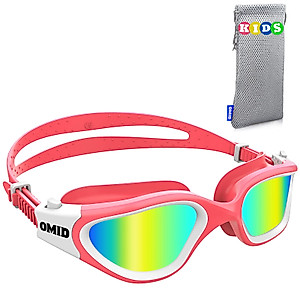 OMID Kids Swim Goggles, P2mini Polarized Swimming Goggles Comfortable for Age 6-14