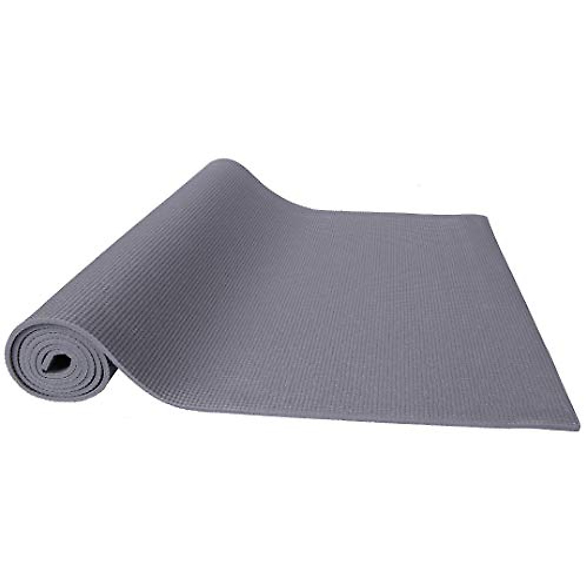 Signature Fitness All-Purpose 1/4-Inch High Density Anti-Tear Exercise Yoga Mat with Carrying Strap , Gray