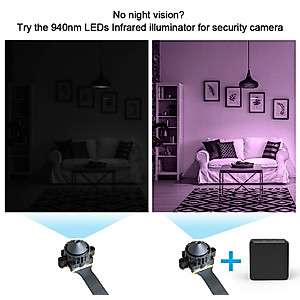 Total Invisible Covert 940nM IR Charging Cube with Light Sensor (6 High Power LED Illuminator Array) 30ft Range, 150 deg, 5VDC