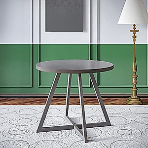 Knocbel Mid-Century Modern Round Dining Table with X-Shaped Base, Ideal for Small Spaces, 200lbs Weight Capacity, 36" Dia x 30" H (Gray)