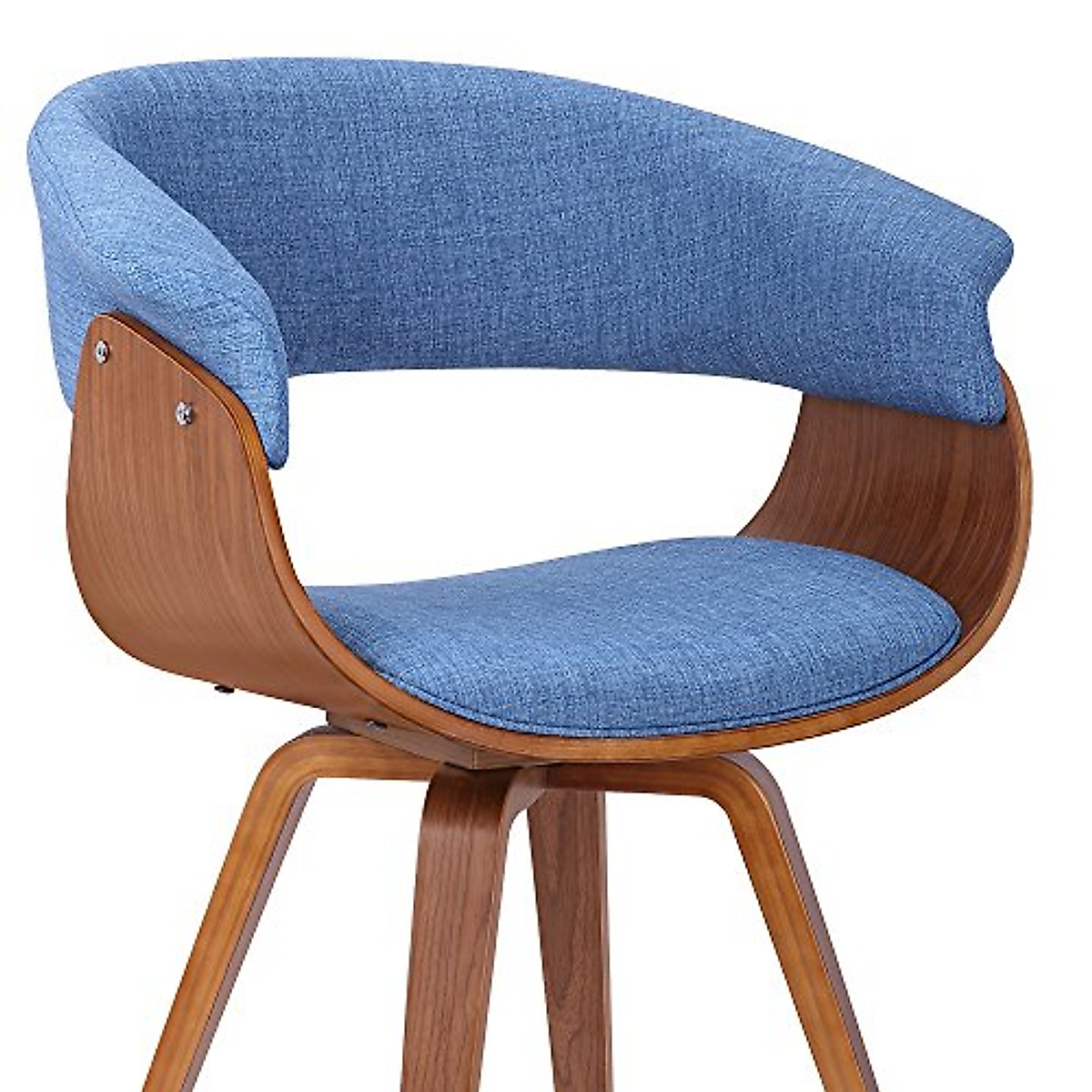 Armen Living Summer Dining Chair, Wood, Blue 22D x 25W x 31H in
