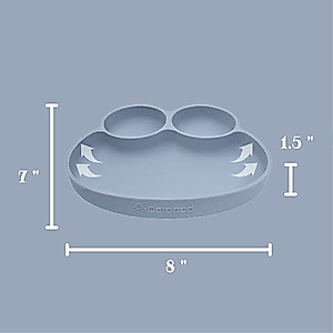 Abiie Octopod Frog Silicone Plates with Suction - Spill Proof, Easy to Clean - BPA-Free Bowl - Suction Plates for Baby and Toddler - Training & Feeding Divided Grip Dish (Pink Lavender)