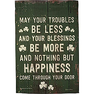 Primitives by Kathy May Your Troubles Be Less Garden Flag Green 12 inches x 18 inches