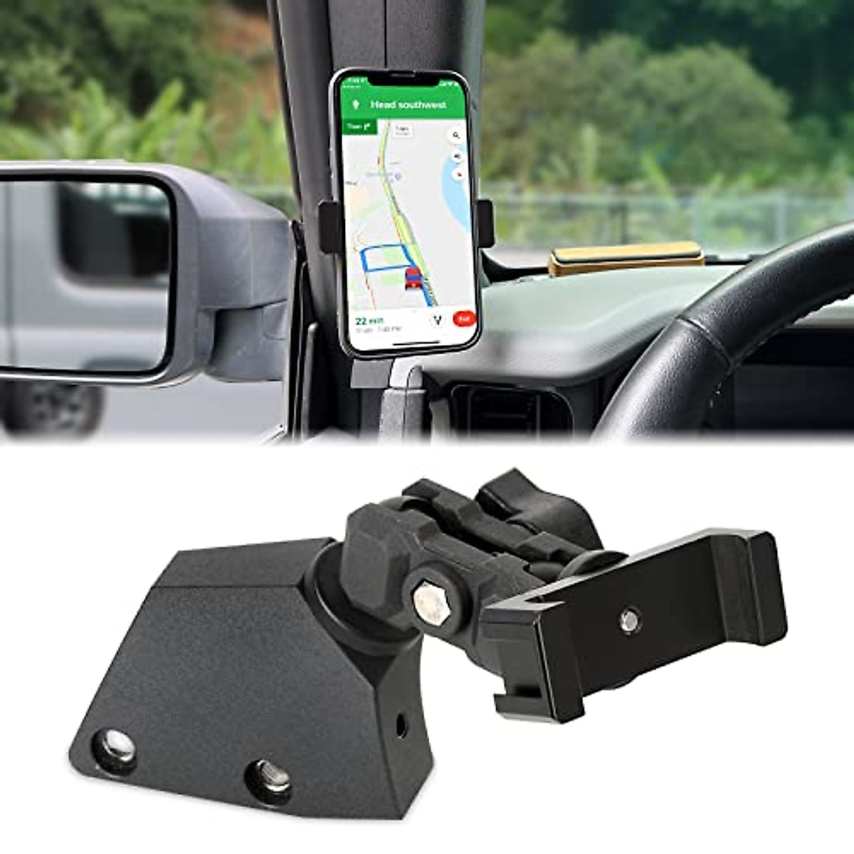 MAIKER OFF ROAD Phone Holder Mount Mounts on Dashboard for Ford Bronco 2021 2022 2023 Custom Adjustable Stabilizer Bronco Cell Phone Holder