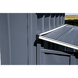 Arrow Sheds 10' x 5' Galvanized Steel 3-in-1 Pad-Lockable Outdoor Utility Storage Shed, Anthracite