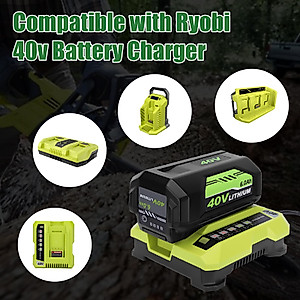 2Pack 6.0Ah OP40601 Replacement for Ryobi 40V Battery Compatible with Ryobi 40 Volt Battery Lithium OP4040 OP40401 OP4026 OP40261 OP4050 OP40201 Compatible with Ryobi Battery 40V Power Tools (Green)