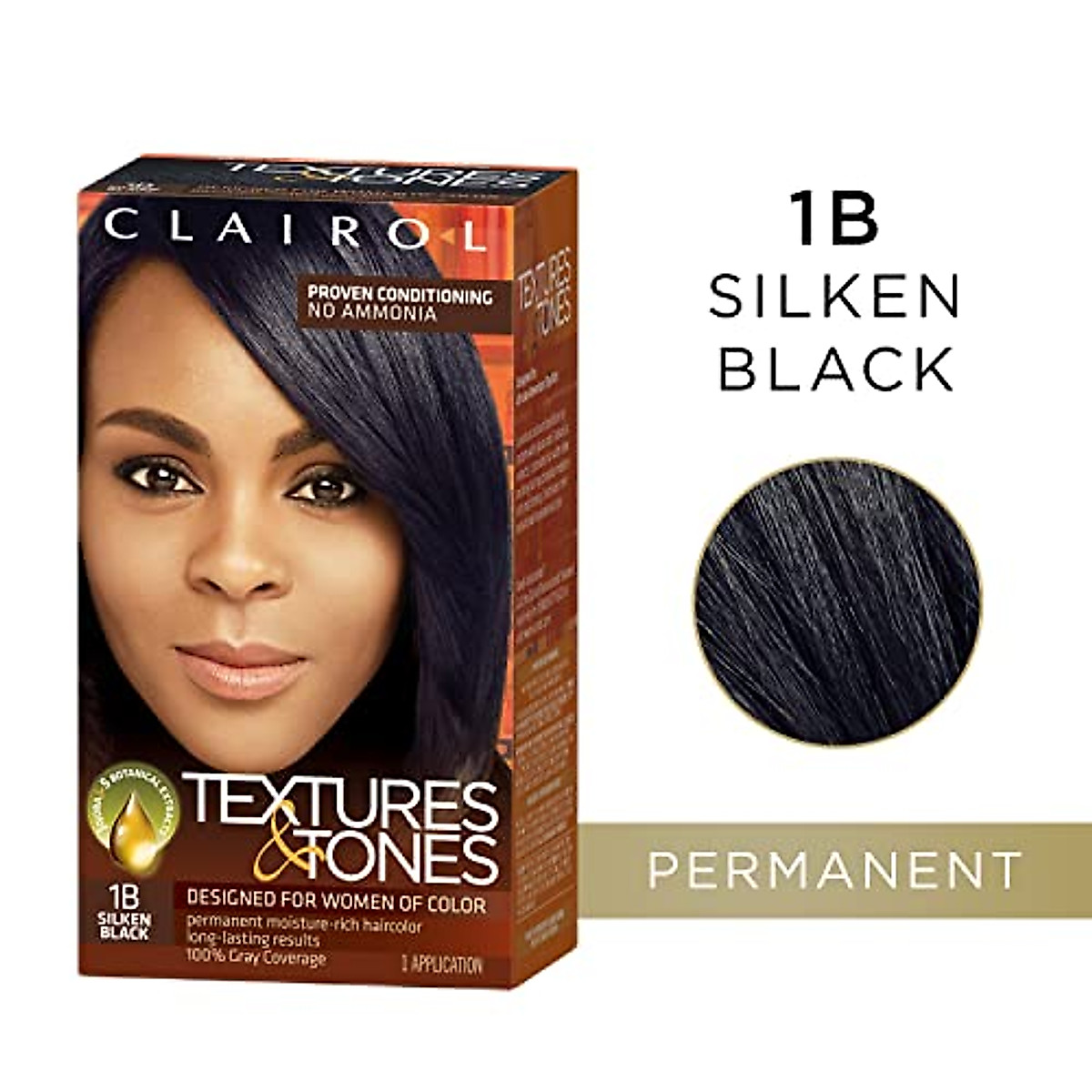 Clairol Professional Textures & Tones Hair Color 1b Silken Black
