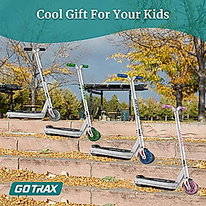 Gotrax Scout Electric Scooter for Kids Ages 4-7, Max 3 Miles Range and 6Mph Speed, 5" Flash Front Wheel and Unique Pedal Light, UL2272 Certified Aprroved Electric Kick Scooter for Boys Girls Blue