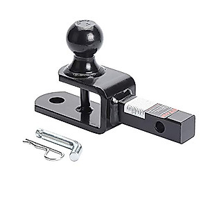 HITOWMFG 3-in-1 ATV Towing Hitch Ball Mount Adapter with 2" Ball,1-1/4 inch Solid Shank