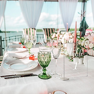 30 Pieces Acrylic Table Numbers 1-30 for Wedding Reception Clear Table Number Signs 1-30 with Stand Hexagonal Rectangle for Wedding Event Party Restaurant (Rectangular Style)