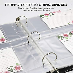 Toucan Craft Supplies Recipe Card Protectors, Refill Sheets for 3 Ring Binders, Recipe Book Pocket Page Sheet Protectors, Holds 4 x 6-inch pockets, 4 Cards Per Sheet, Clear 50 Pack