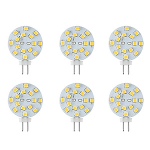 Makergroup 12V G4 LED Bulb 3W Bi-Pin LED Disc Light Bulb 20-30 Watt Equivalent Daylight White 6000K for Puck Lights in RV Trailers Campers Automotive Marine Landscape Lighting 6pcs