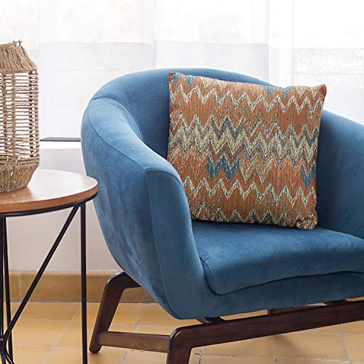 Plutus Brands Multi-Color Plutus Wave Chevron Luxury Throw Pillow 18 in x 18in, Double Sided 18" x 18"