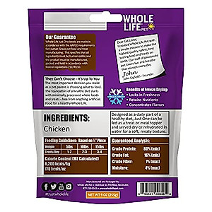Whole Life Pet Freeze Dried Chicken Cat Treats - Human Grade - One Ingredient - Sourced and Made in The USA