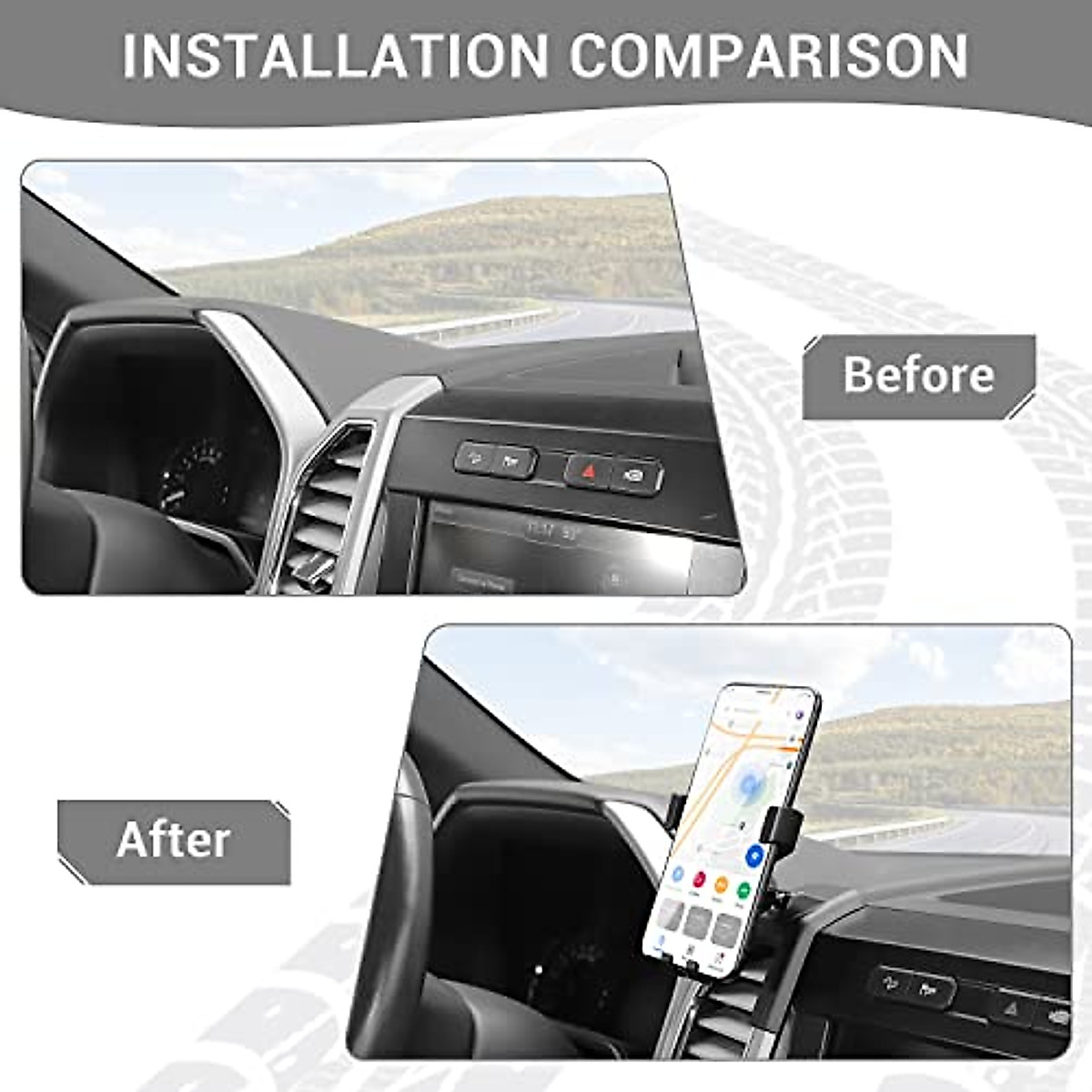 PDKLIN F150 Phone Mount, Dashboard 360° Mobile Cell Phone Holder for Frod F150 2015 2016 2017 2018 2019 2020