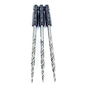 FTG USA Replacement Tapered Countersink Drill Bit Set 3 Pc (#6) 9/64" Countersink Bit Same Size Bit Replacement Only, Countersink Replacement Drill Bit for Wood Counter Sinker Drill Bit Set