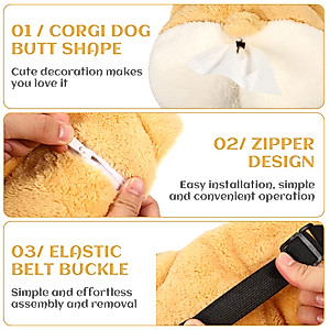 VOSAREA Tissue Box Cover Soft Adorable Corgi Butt Shaped Creative Storage Bag Hanging Pouch Tissue Box Wrapper Paper Organizer Dispenser for Car Home Bathroom Vanity Countertop Tabletop