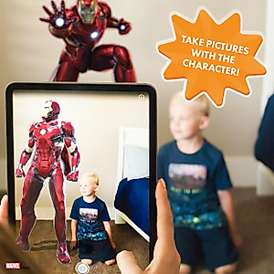Wall Palz Marvel Iron Man Wall Decal - Iron Man Wall Stickers with 3D Augmented Reality Interaction - 24" Iron Man Bedroom Decor - Marvel Legends Wall Decor