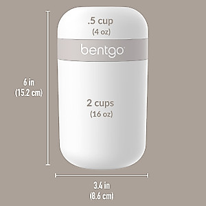 Bentgo Snack Cup - Reusable Snack Container with Leak-Proof Design, Toppings Compartment, and Dual-Sealing Lid, Portable & Lightweight for Work, Travel, Gym - Dishwasher Safe (White)