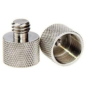 CAMVATE 2 Pieces 3/8"-16 Male to 5/8"-27 Female Thread Adapter for Microphone Mounts and Stands - 1359