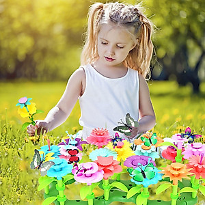 Gifts Toys for 3, 4, 5, 6 Year Old Girls - DIY Flower Garden Building Kits Educational Outdoor Activity for Preschool Toddlers Playset STEM Toy Crafts Birthday Easter Gifts for Girls Kids