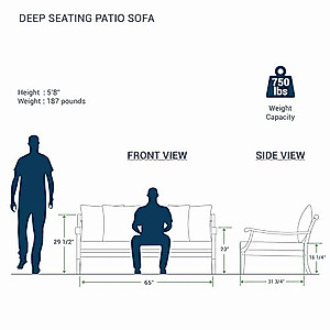 Cambridge Casual Robin Teak Wood Outdoor Sofa Daybed with Oyster Cushion