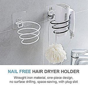 Hair Dryer Holder Bathroom Organizer - No Drilling Blow Dryer Holder - Hair Dryer Holder Wall Mounted, Hair Dryer Stand Bathroom Cabinet Organizer, Bathroom Organizer Under Sink, Curling Iron Holder