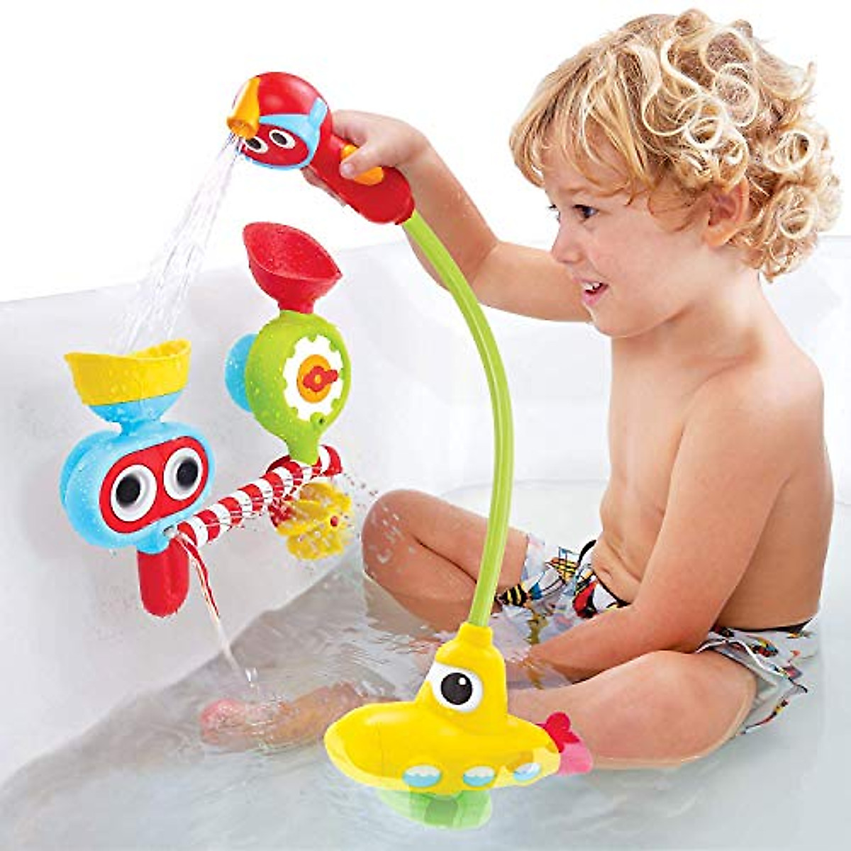 Yookidoo Kids Bath Toy - Submarine Spray Station - Battery Operated Water Pump with Hand Shower for Bathtime Play - Generates Magical Effects (Age 2-6 Years)