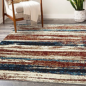 LUXE WEAVERS Lagos Collection 7501 Passion 9x12 Abstract Area Rug