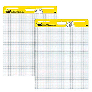 Post-it Super Sticky Easel Pad, 25 x 30 Inches, 30 Sheets/Pad, 2 Pads (560), Large White Grid Premium Self Stick Flip Chart Paper, Super Sticking Power