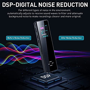 64GB Smart Digital Voice Recorder with Playback - Audio Voice Recorder for Lectures Meetings, Recording Device Dictaphone Sound Tape Recorder with Card Reader