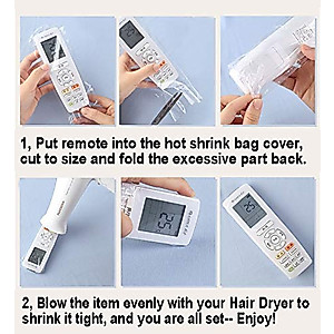 cooler depot 20 pcs Heat Shrink Wrap Bags for Remote Control (4.5X11inch) Clear Dust Proof Protective Case Film Cover Air Conditioner Video TV