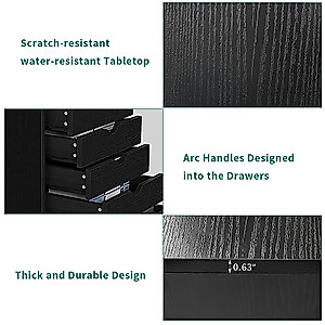 YITAHOME 7 Drawer Chest, Mobile File Cabinet with Wheels, Home Office Storage Dresser Cabinet, Black