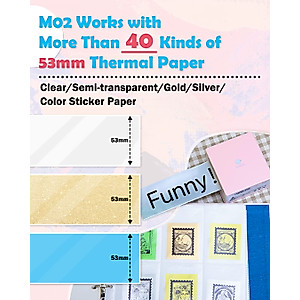 Phomemo-M02 Mini Pocket Printer- Bluetooth Wireless Thermal Portable Photo Printer, for Fun, Retro-Style Photos, Life Assistant, Good Gift, Pink