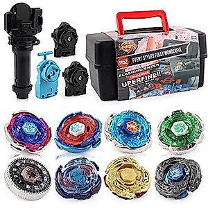 Burst Battle Top Set 8 Battling Tops Itcaoseklu Evolution Combination 4D Series 3 Launchers Blast Gyro Game with Portable Storage Box Gift for Kids Children Boys (Kids Edition)