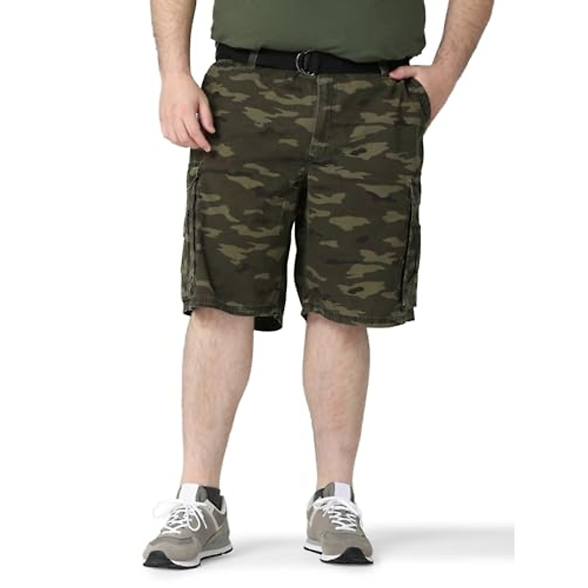 Lee Men's Big & Tall New Belted Wyoming Cargo Short, Combat Camo, 44
