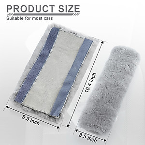 JUSTTOP Car Sheepskin seat Belt Cover pad, 2-Pack Seatbelt Cushion for A More Comfortable Driving,Seatbelt Covers Shoulder Strap Covers Harness Pad for Car Interior Accessories(Grey)