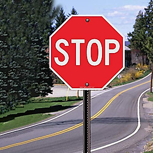 Stop Sign, Street Slow Warning Reflective Signs, 12 x 12 Inches Octagon.040 Rust Free Aluminum, UV Protected and Waterproof, Weather Resistant, Durable Ink, Easy to Mount