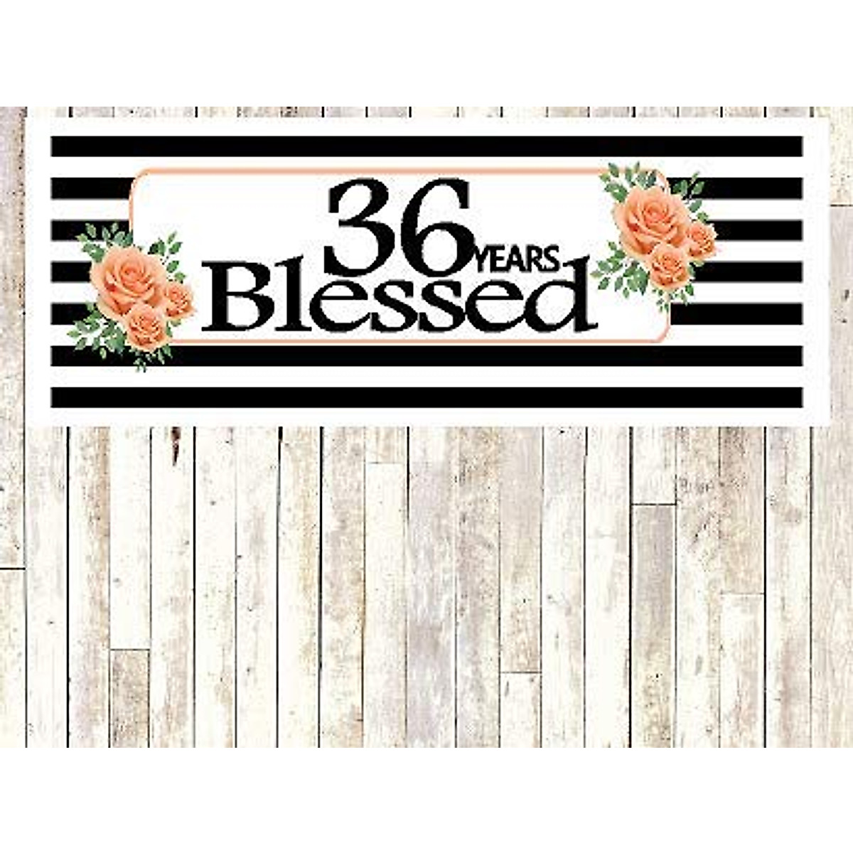 Number 36-36th Birthday Anniversary Party Blessed Years Wall Decoration Banner 10 x 50inches