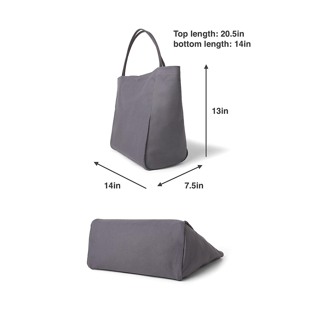 Jeelow Canvas Tote Handbag Shoulder Bag Purse Lightweight Yoga Shopping Travel For Men Women (Grey Purple Oversize)