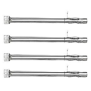 Hongso SBF231 15 3/8" Universal BBQ Gas Grill Replacement Stainless Steel Pipe Tube Burner for BBQ Pro, Kenmore Sears, K Mart Part, Members Mark Part, Outdoor Gourmet, Lowes Model Grills, 4-Pack