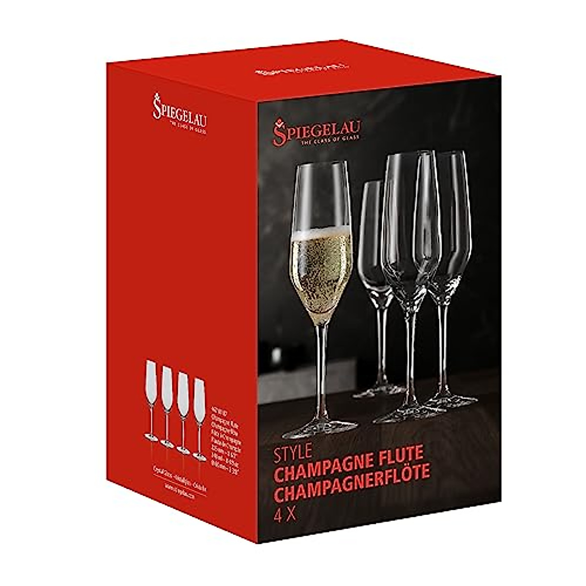 Spiegelau Style Sparkling Wine Glasses (Set of 4), Clear