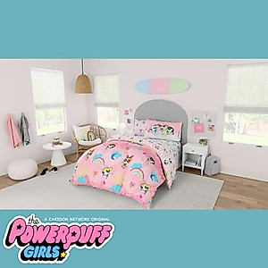 Franco Collectibles Powerpuff Girls Bedding 7 Piece Super Soft Comforter and Sheet Set with Sham, Queen, (100% Official Licensed Product)