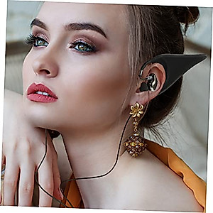 Mikikit Women Noise Fake in Accessories Earphone Computer Halloween Tablet Kids Phones Headphone Stereo Elves Elf in- with Earbuds Exercise Costume Phone Cell in-Ear Accessory Practical