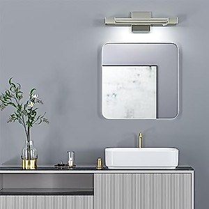 Taptoron Bathroom Lights Over Mirror Brushed Nickel 16.5 Inch 18W Adjustable Modern Vanity Light Bar with Switch, Natural White 5000K Bath Light Fixtures for Makeup Bathroom Cabinet - ETL Certified