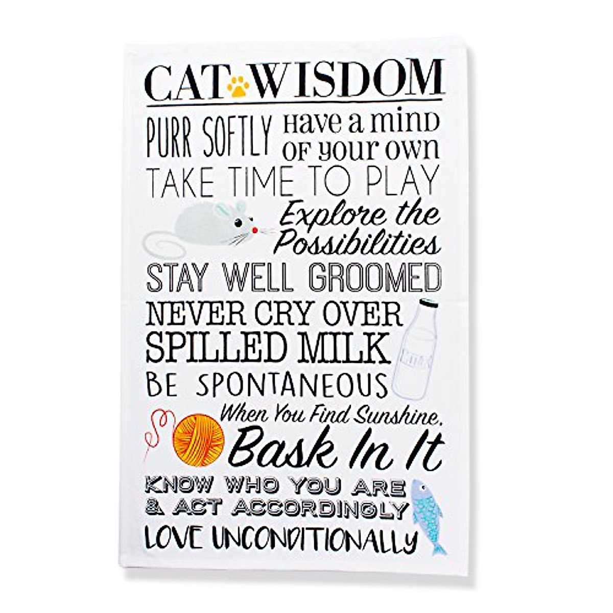 DII Everyday Pets Kitchen Collection Absorbent Dishtowel Set, 18x28, Cat Print, 3 Count
